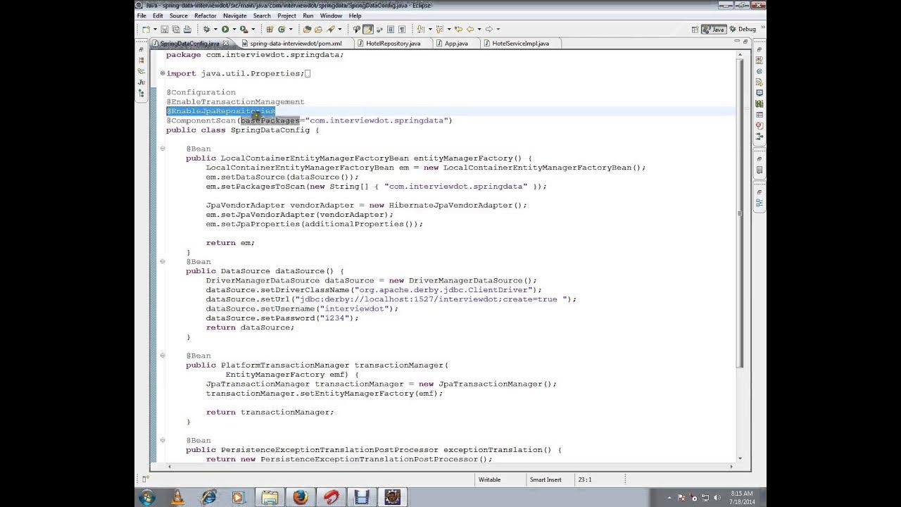 SPRING DATA JPA CONFIGURATION SETUP IN ECLIPSE - YouTube