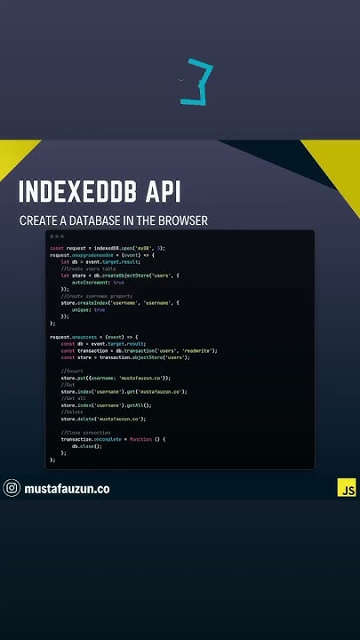 Javascript Indexeddb Api Javascript Youtube