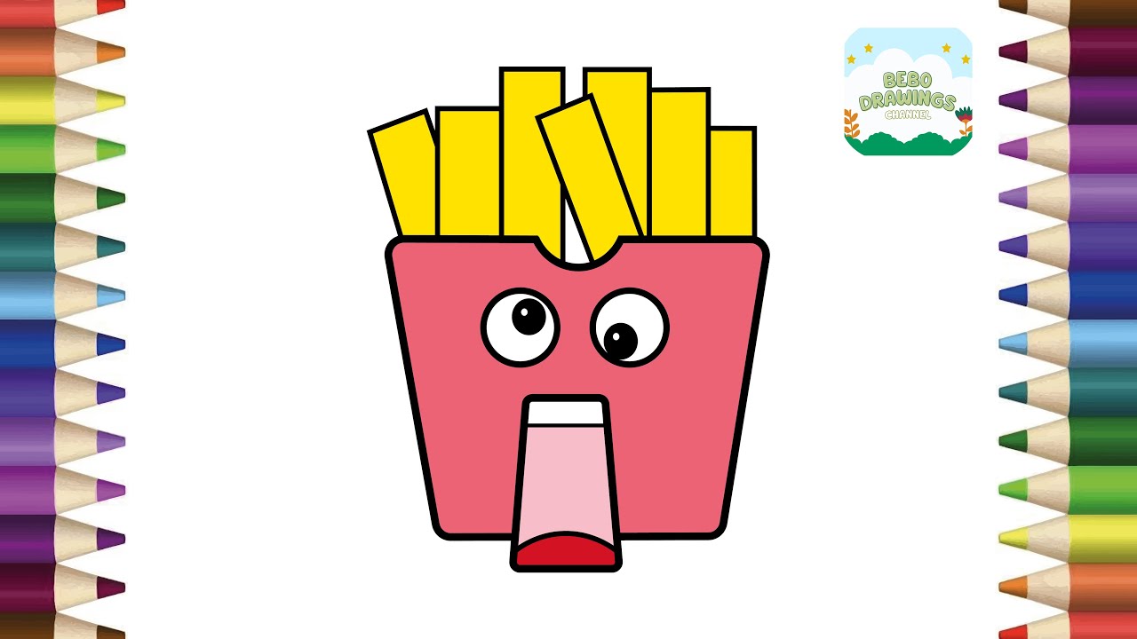 How To Draw A Cute French Fries Easy Step By Step | French Fries ...