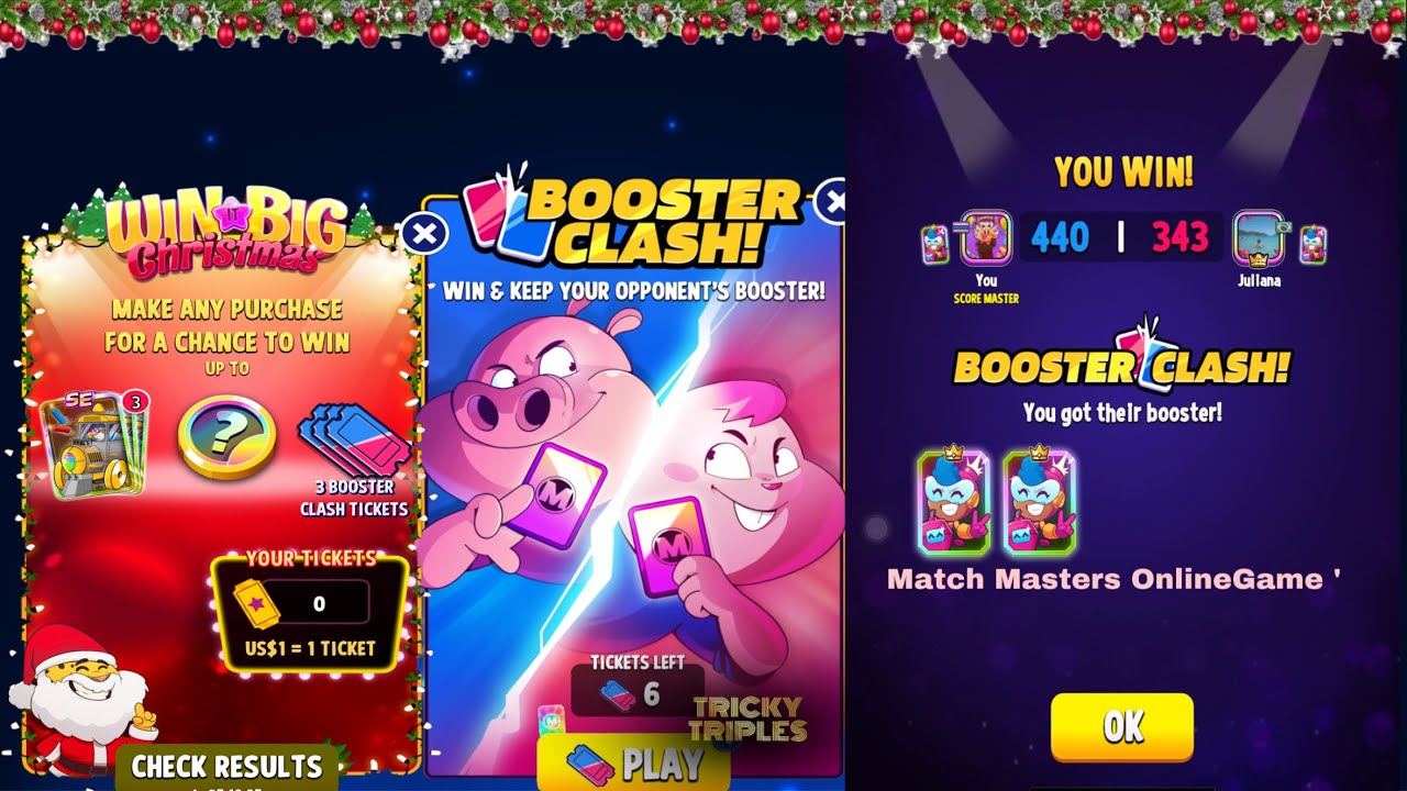 Booster Clash 6 Tickets 🎟 Game play Tricky Triples Match Masters - YouTube
