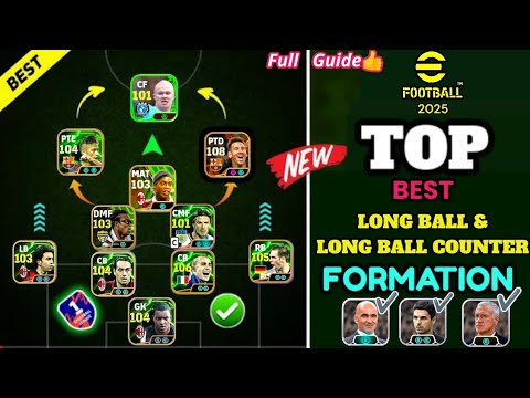 100% Best Long Ball Counter & Long ball Formation In eFootball 2025 🔥 ...