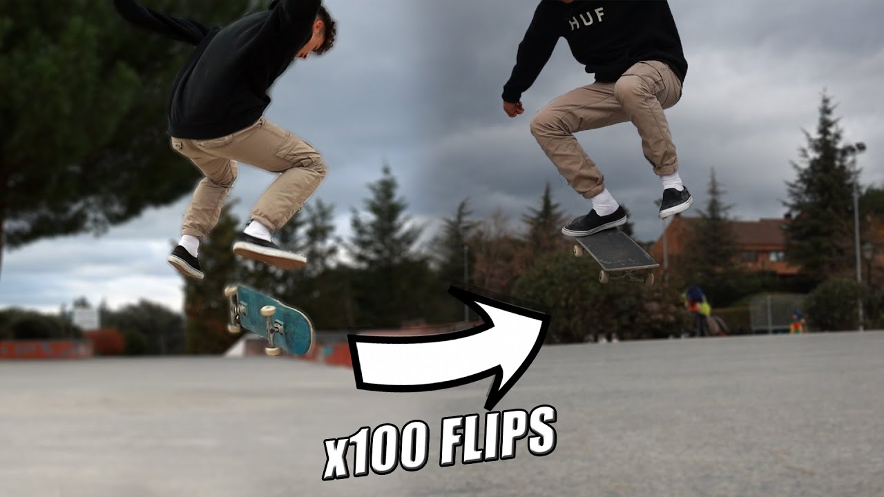 HAGO 100 FLIPS en 1 HORA *Mejoraré mis flips?!* - YouTube