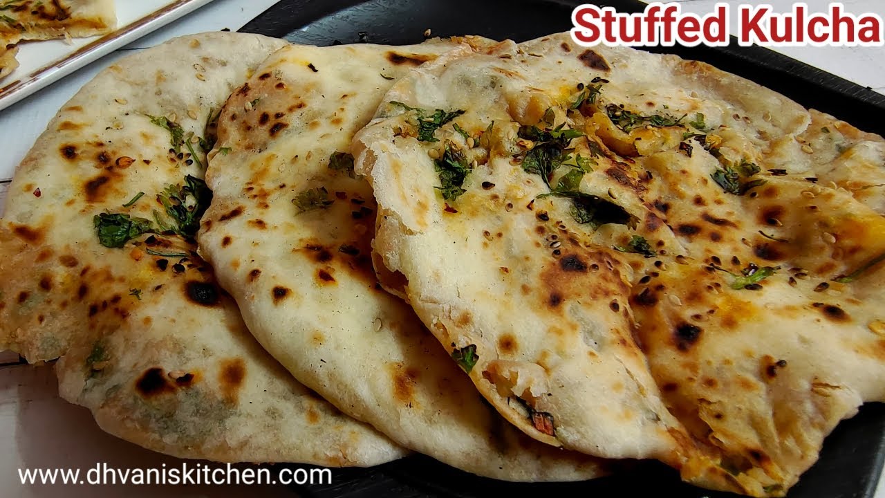 kulcha recipe | stuffed kulcha recipe | amritsari aloo kulcha recipe ...