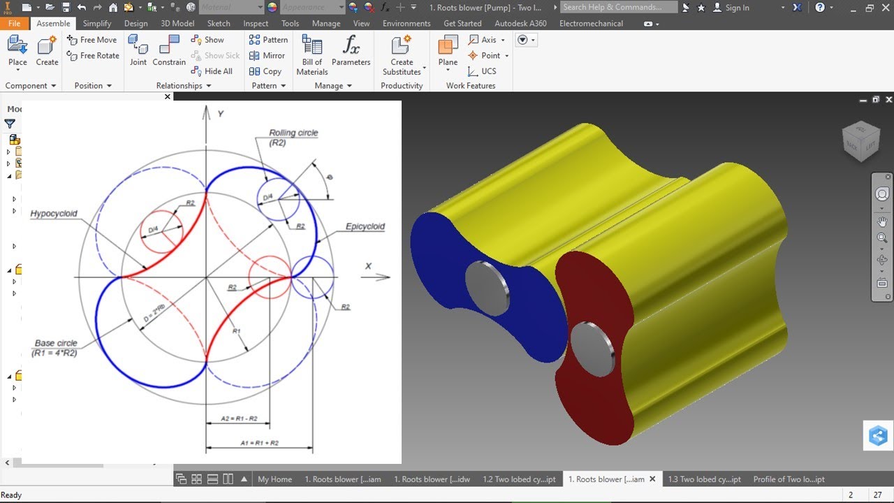 Profile of two lobed cycloidal rotor [Roots blower | Pump] - Autodesk ...