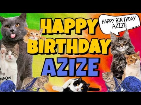 Happy Birthday Azize! Crazy Cats Say Happy Birthday Azize (Very Funny)
