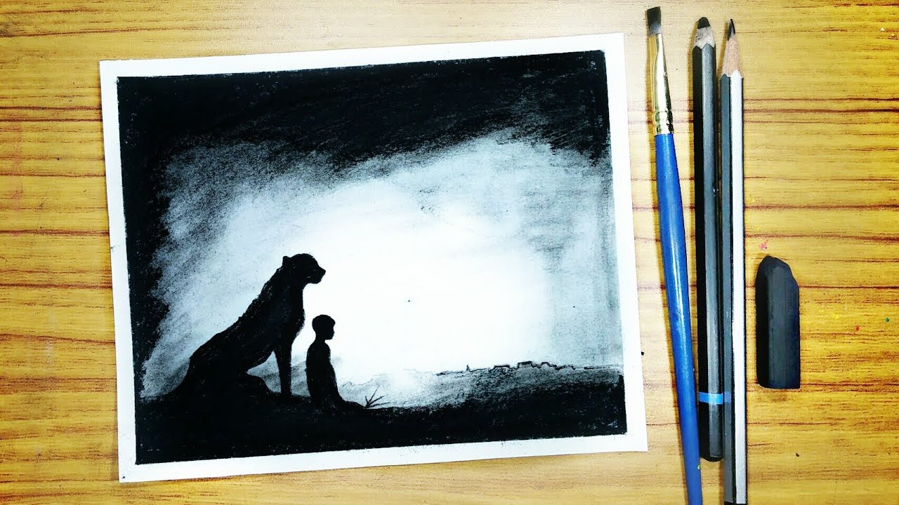 Best friend pencil drawing tutorial || how to Draw friends scenery ...