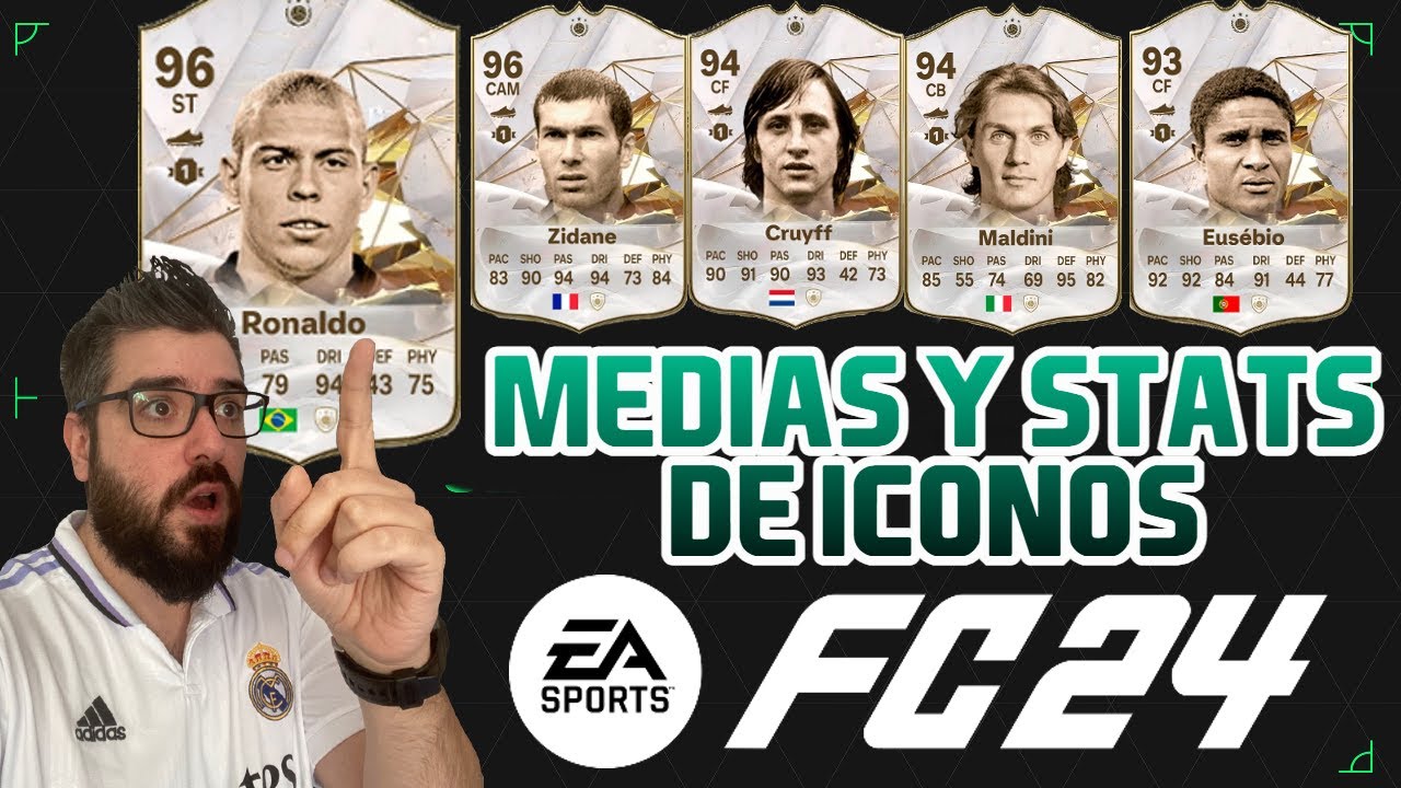 🚨 FILTRADAS MEDIAS Y STATS DE ICONOS de EA FC 24! TODAS LAS MEDIAS DE ...