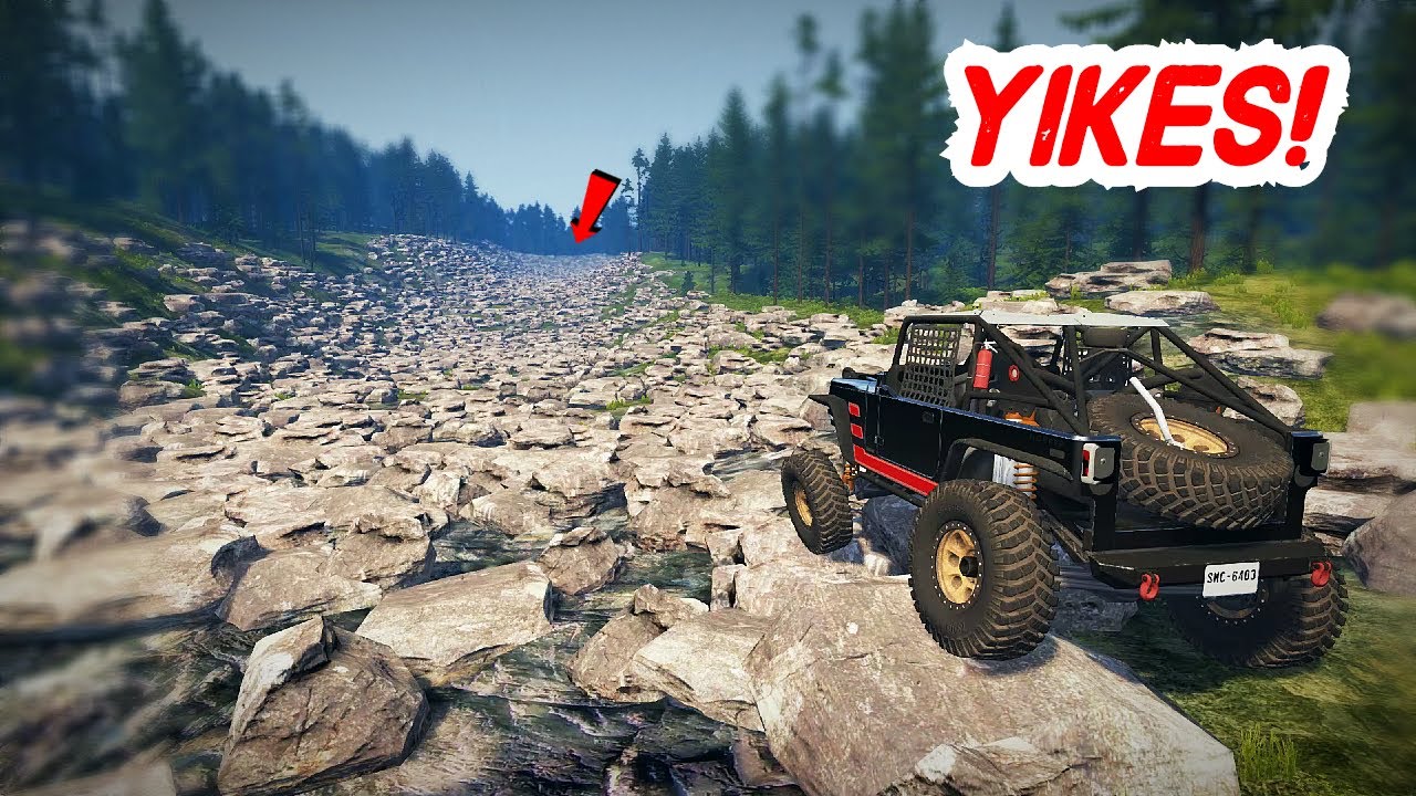 REALISTIC Rock Crawling on MASSIVE Rock Bed - HIGH Difficulty BeamNG ...