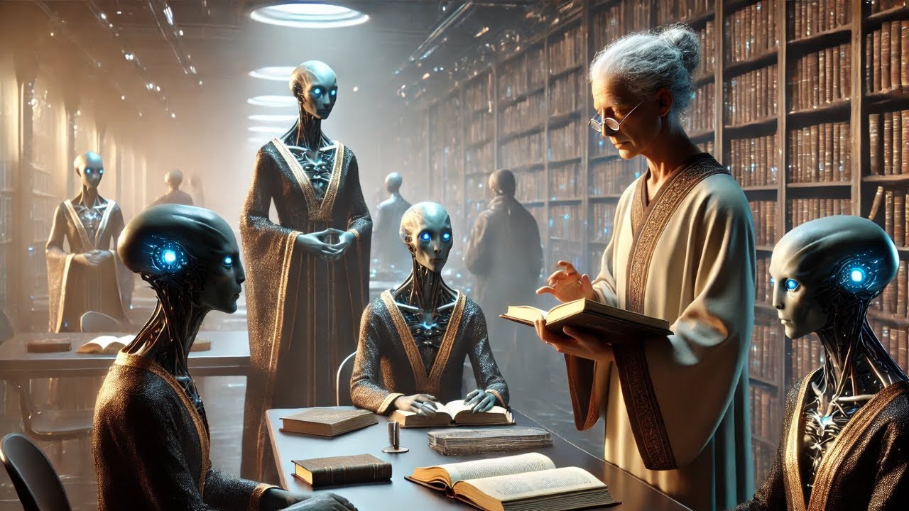 The Modest Human Librarian Shared Knowledge with the Alien Scholars ...
