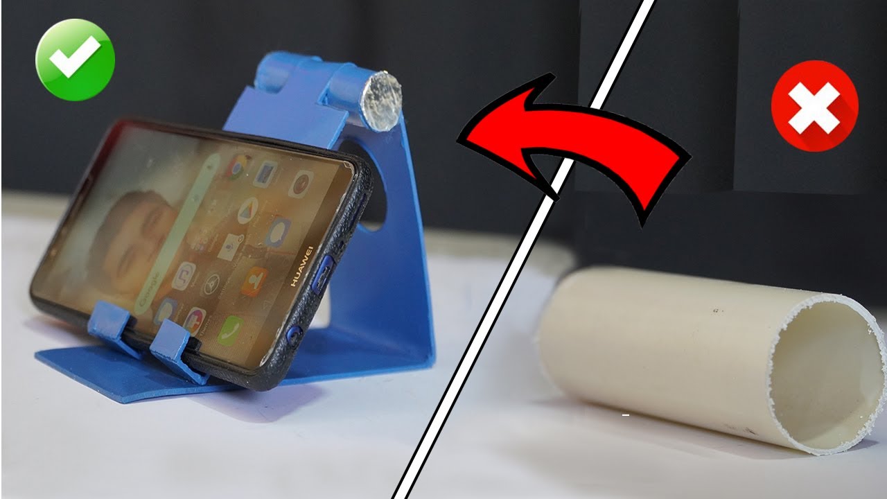How to make Mobile Stand from PVC Pipe | Homemade Mobile Stand - YouTube