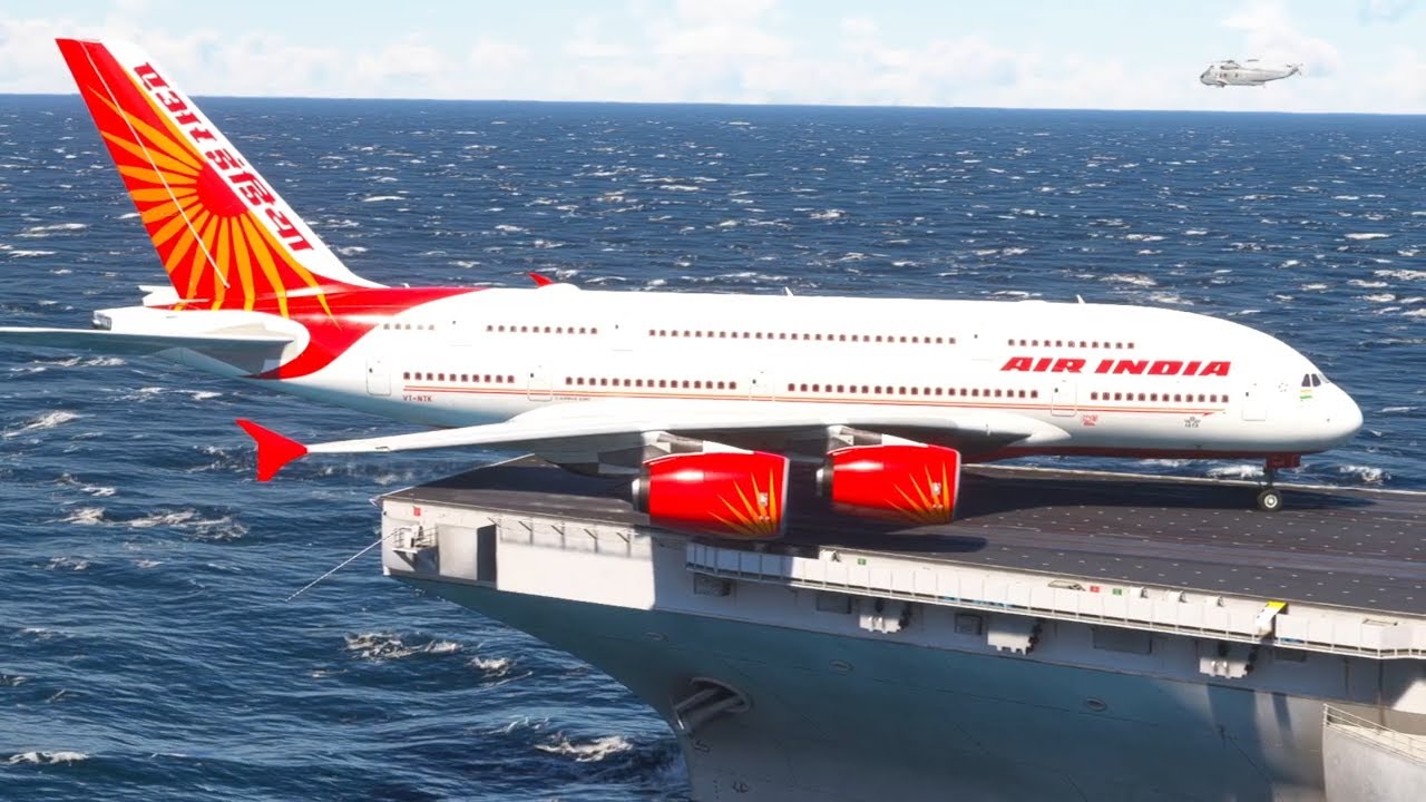 INSANE! Air India A380 Takes Off from Aircraft Carrier – Rare Moment in ...