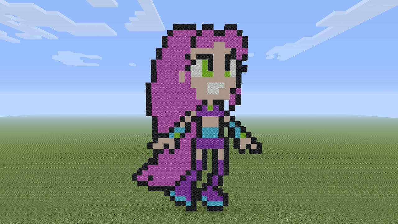 Minecraft Pixel Art - Teen Titans Go! StarFire - YouTube