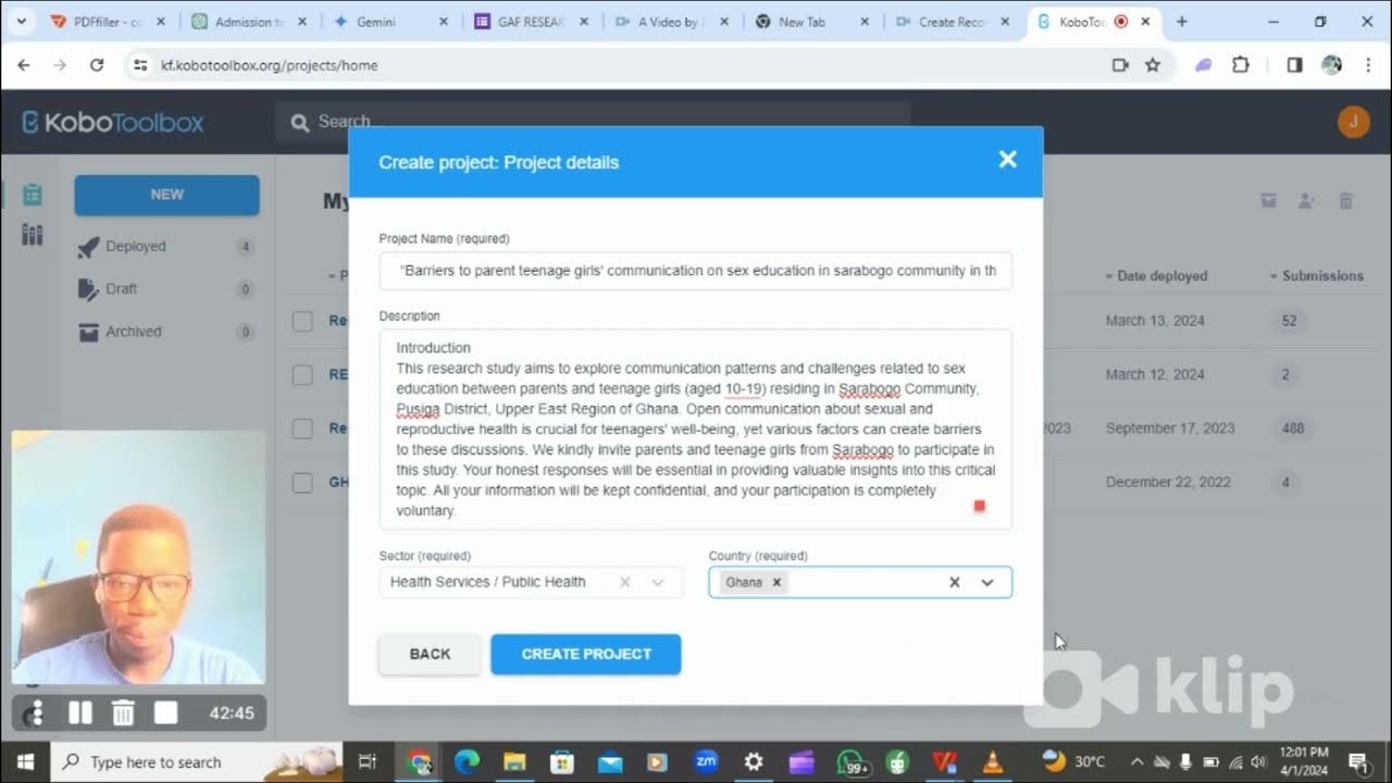 GAF RESEARCH ACADEMY ON HOW TO USE KOBOTOOLBOX TO SET YOUR RESEARCH QUESTIONNAIRES. - YouTube