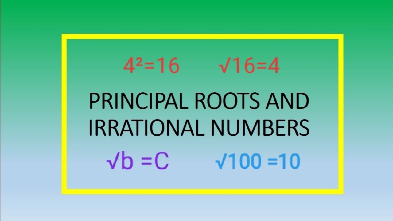 Principal roots, rational, irrational numbers || Grade 7 Math || Sir ...