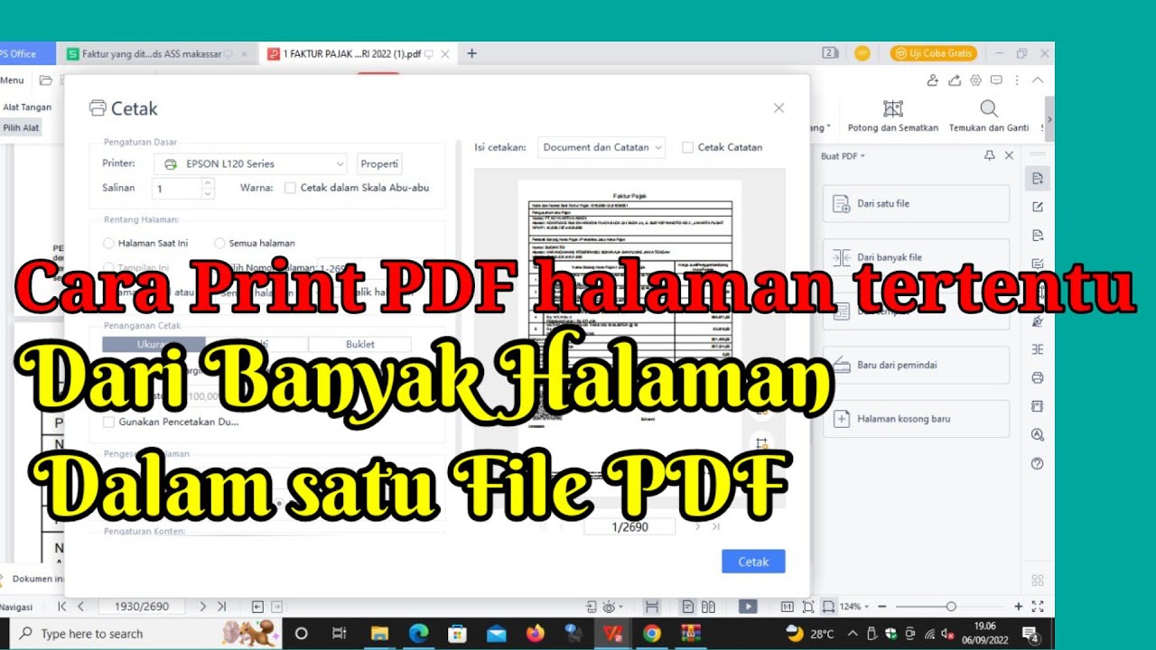 Cara Cetak PDF Halaman tertentu dari banyak halaman dalam satu file pdf - YouTube