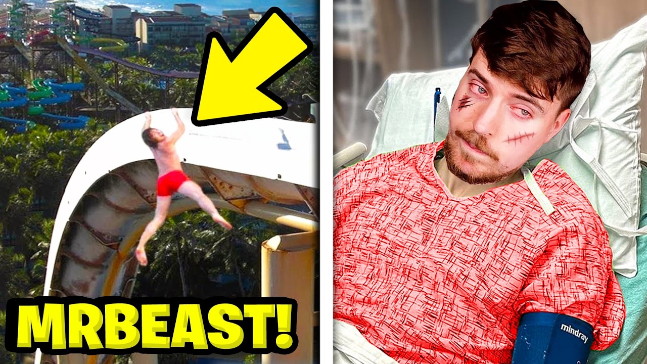 MrBeast fell off the waterslide, then.. - YouTube