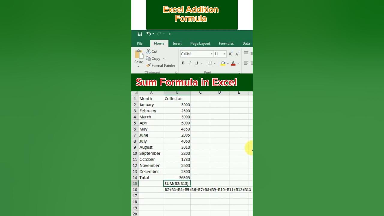 Sum Formula In Excel Exceltech007 Exceltech Excelshortcuts Exceltips Exceltech