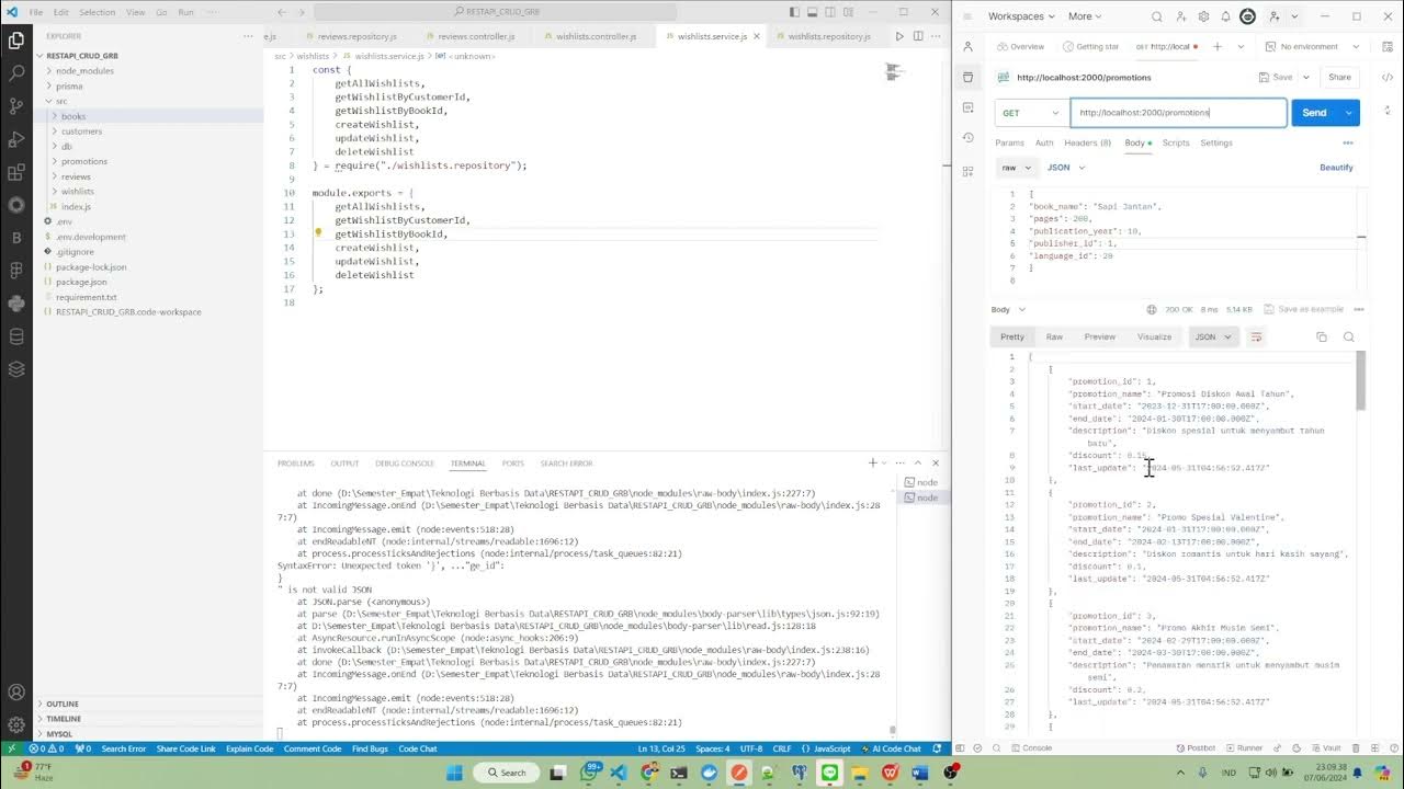 Membuat REST API dengan postgreSQL, Express, dan Postman - Tugas ...