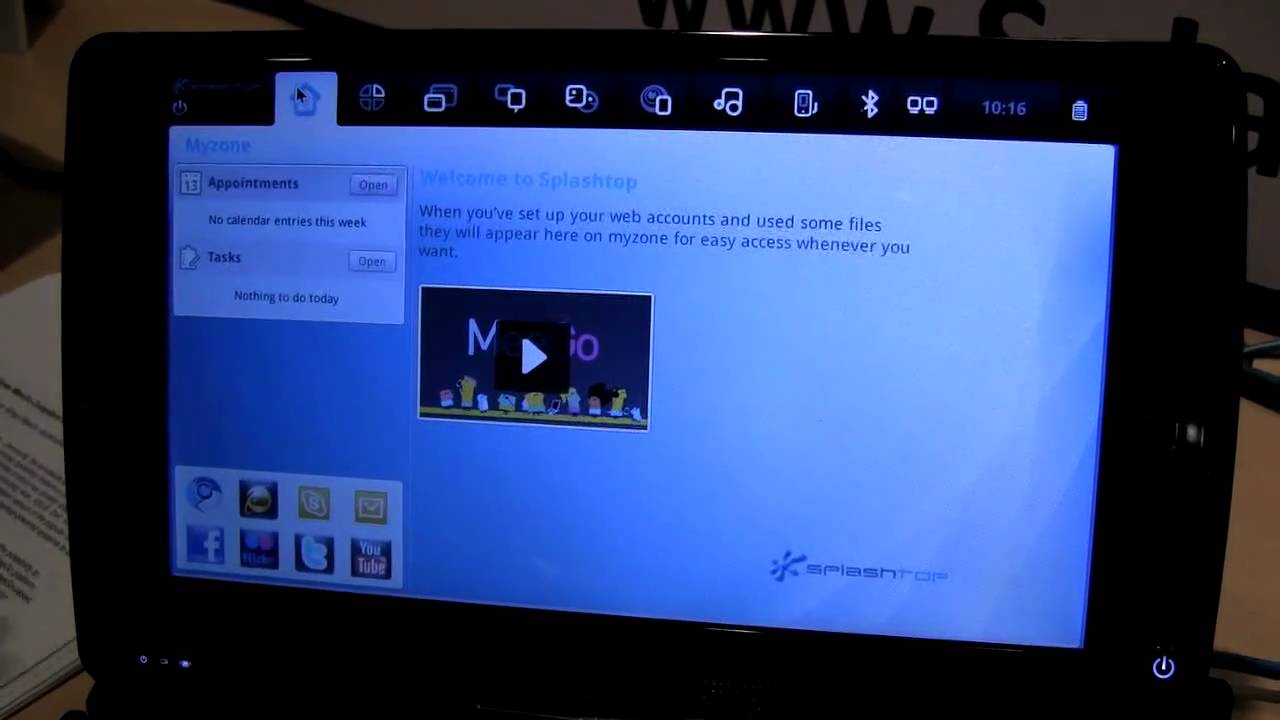 Splashtop supports MeeGo with its Instant On OS - YouTube