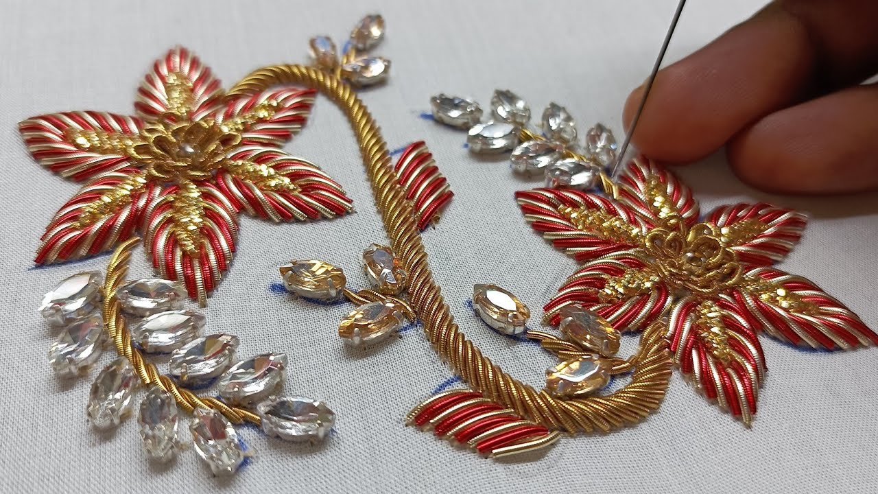 Aari work flower design || Butha tutorial || #aariembroidery2_0 # ...