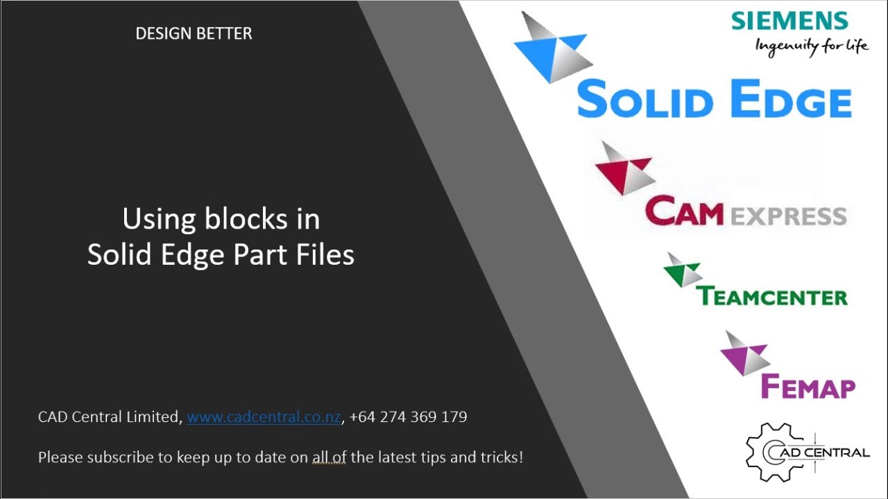 Using blocks in Solid Edge part files - YouTube