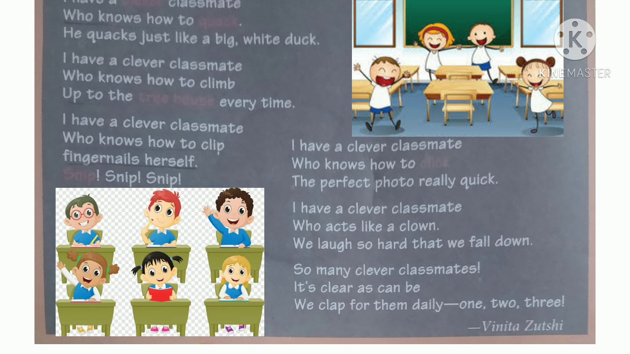Class-1.. English Rose Reader..Poem- My Clever Classmates by Vinita ...