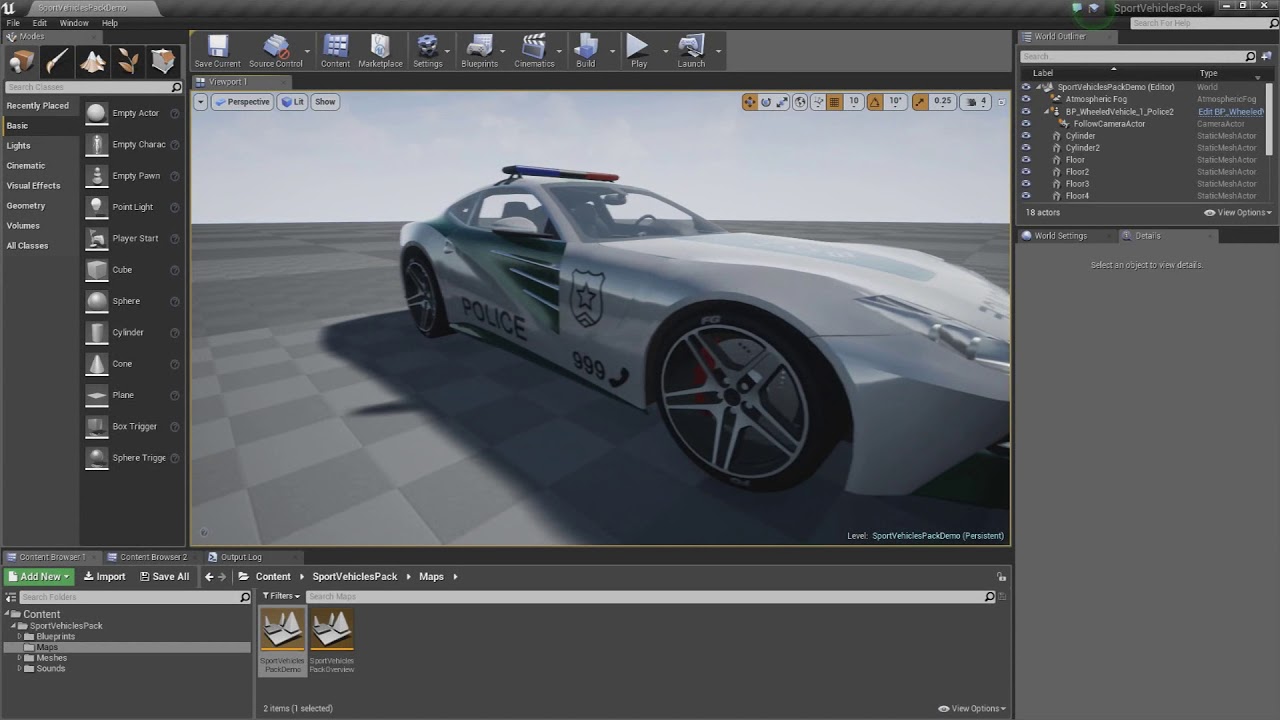 Unreal Engine Marketplace - Sports and Police Cars Asset - YouTube