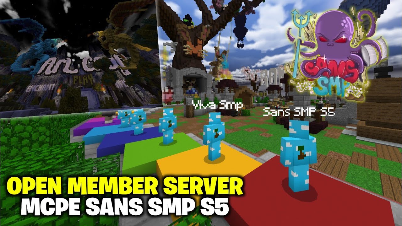 OPEN MEMBER SERVER MCPE SANS SMP S5 DAN VIVA SMP ? | MINECRAFT ...