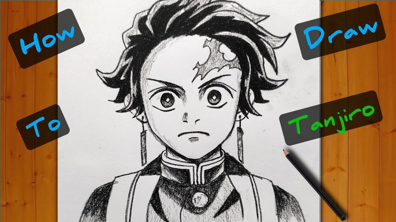 How to draw Tanjiro || easy step by step drawing || Tanjiro Drawing ...