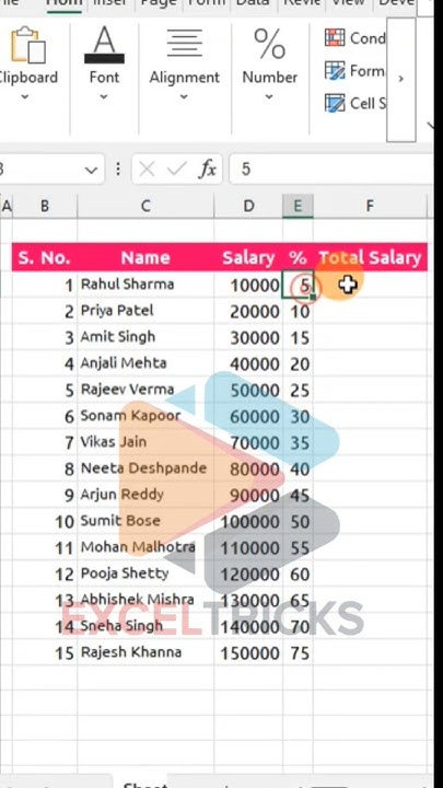 Salary Increment in Excel | Simple & Powerful Formula #excel #exceltricks #exceltips - YouTube