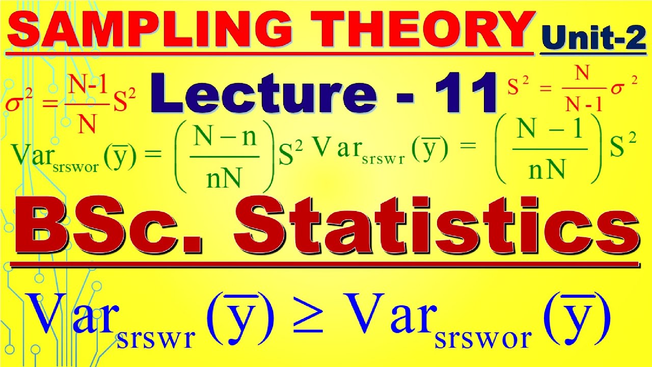 11. Variance of Sample Mean under SRSWR and SRSWOR [ISS_Material] - YouTube