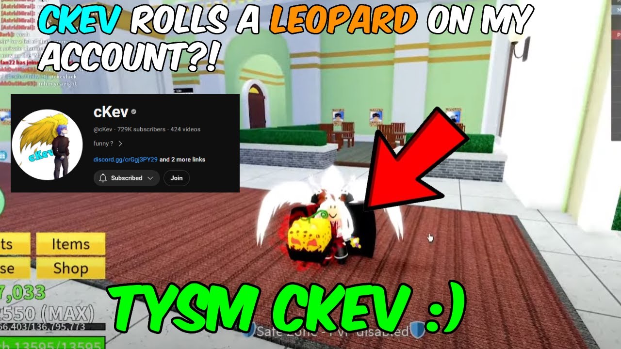 @cKev Rolls a LEOPARD FRUIT on My Account!? - YouTube