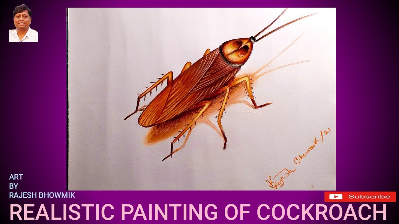 REALISTIC PAINTING OF COCKROACH - YouTube