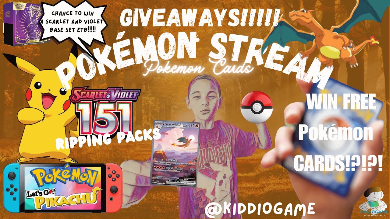 Charizard Hunt Pokémon LIVE Stream - GIVEAWAYS, opening 151, and Let's ...