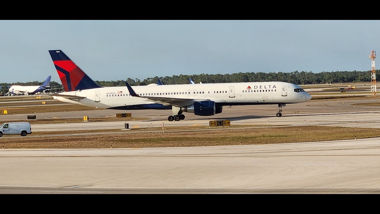 Delta 757 landing/taxi | A321 takeoff | Southwest Florida Int'l Airport ...