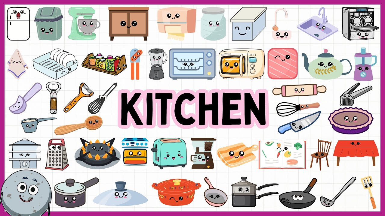 73 KITCHEN Names/ Utensils for Kids - Learn KITCHEN Names/ Utensils for ...