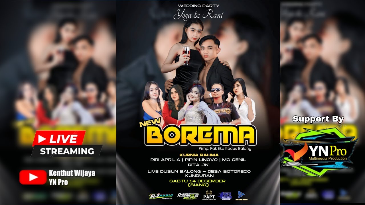 #livestream NEW BOREMA 14 DESEMBER 2024 PERNIKAHAN YOGA & RANI DK ...