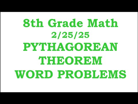 8th Grade Math Cluster I: Day 3 Pythagorean Theorem Word Problems 2/25 ...