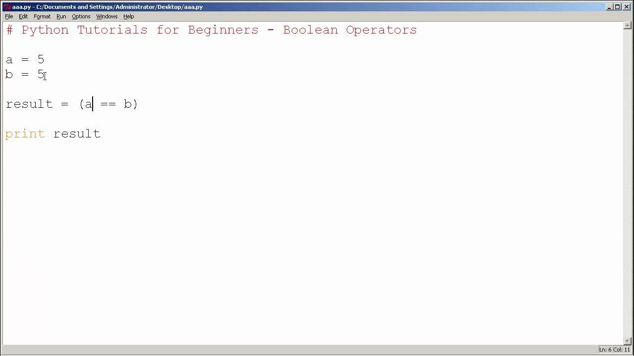 Python Tutorials for Beginners - Boolean Operators - YouTube