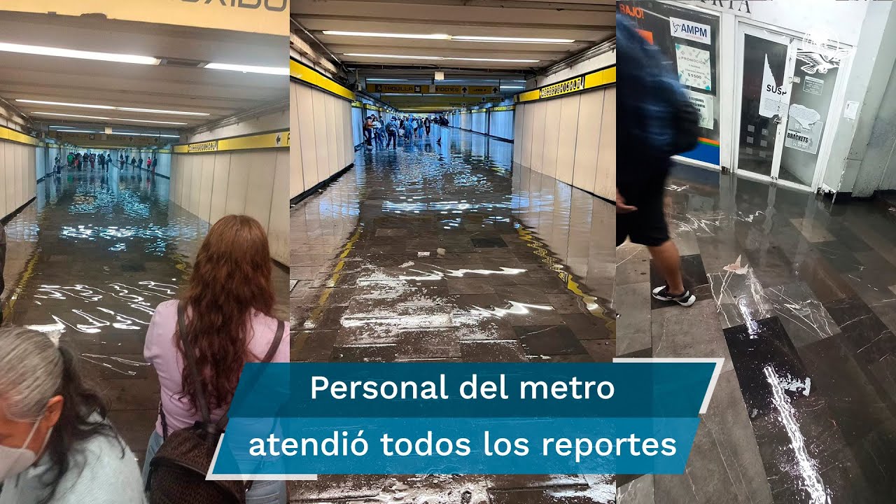 Captan inundaciones en el Metro de la CDMX - YouTube