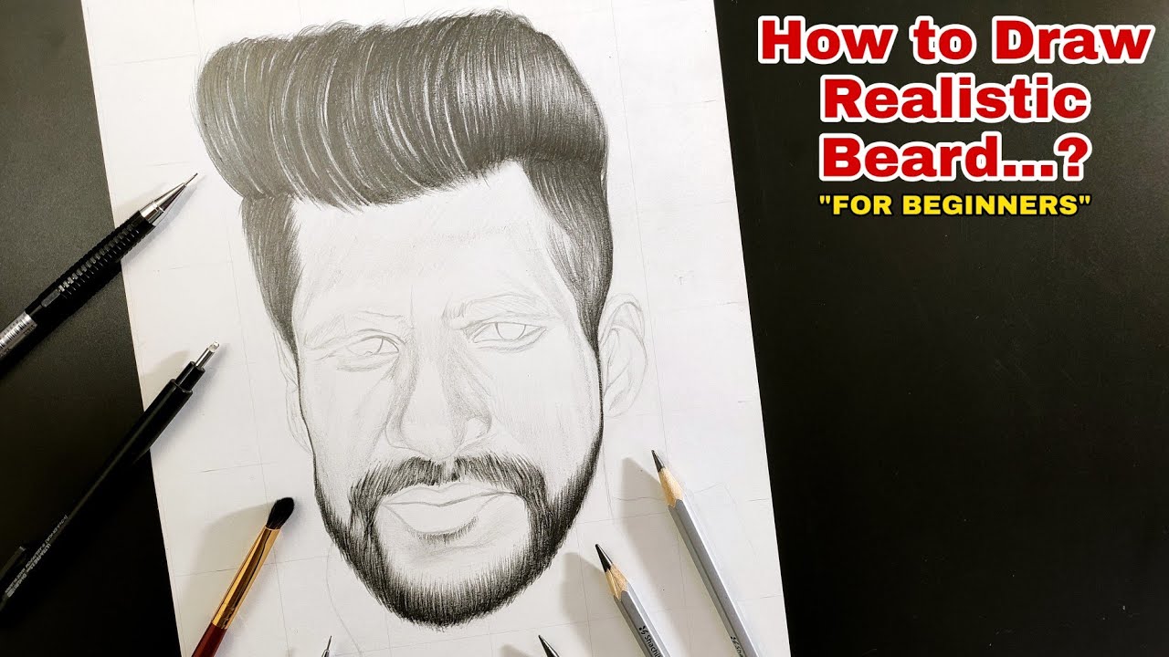 How to draw realistic beard? | step by step | 2020 | ART BY AYUSH - YouTube