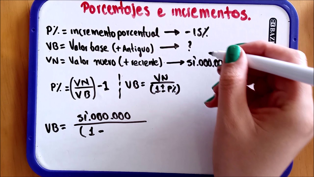 Calcular incrementos porcentuales ejercicios + 📎PDF reglas algebraicas ...