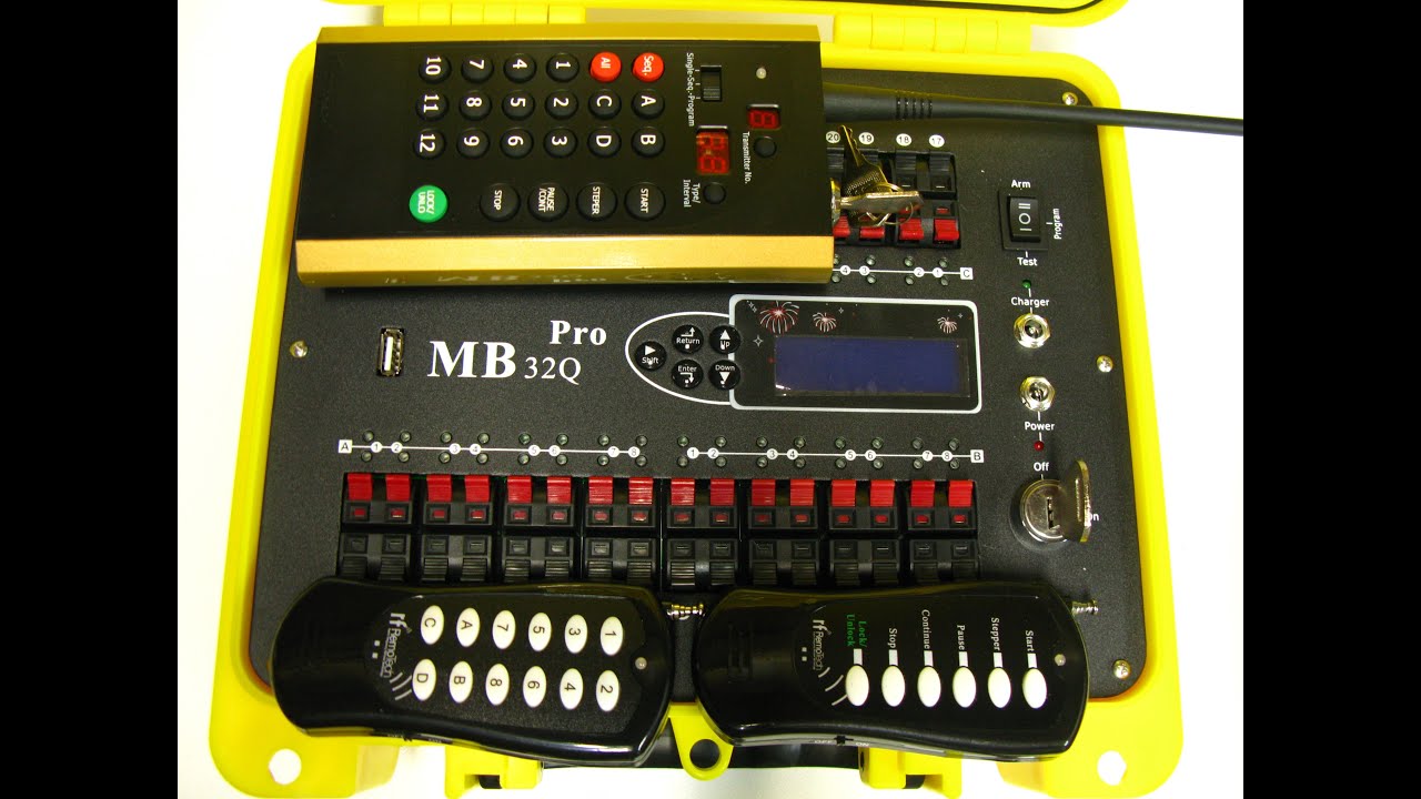 MB32Q Pro Programmable Fireworks Firing System Remote Options - YouTube
