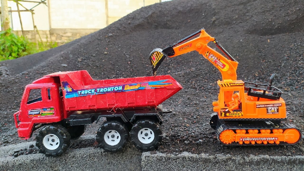 Mencari dan Merakit Mobil Mobilan Truk, Truk Molen, Excavator, Tendem ...