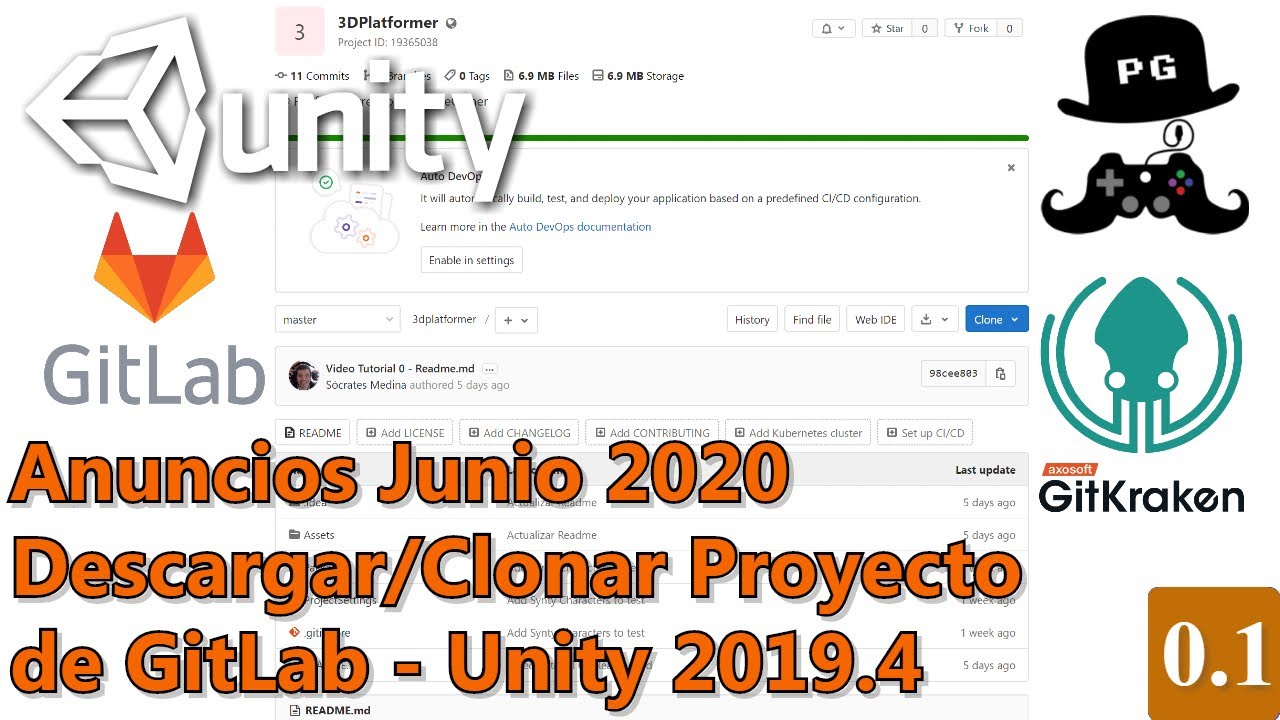 Anuncios Junio 2020 - Descargar/Clonar Proyecto GitLab - 3D Platformer - YouTube
