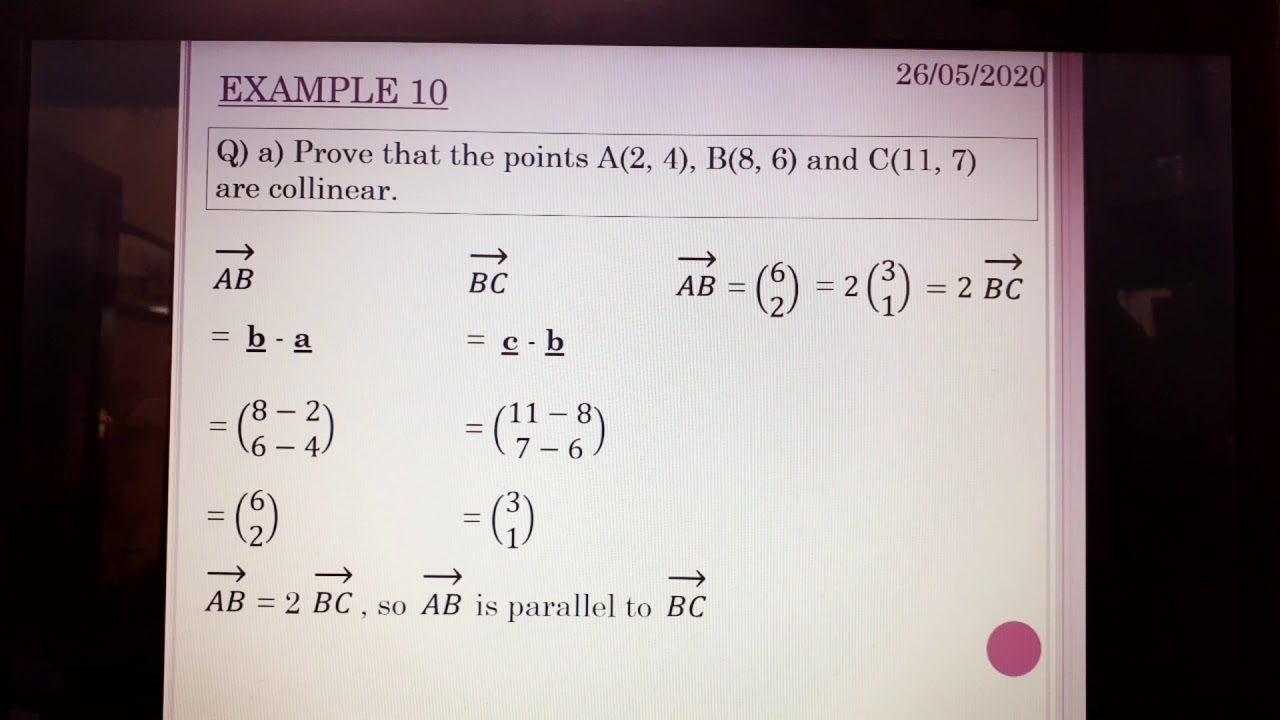 Higher Maths Vectors - Collinearity - YouTube
