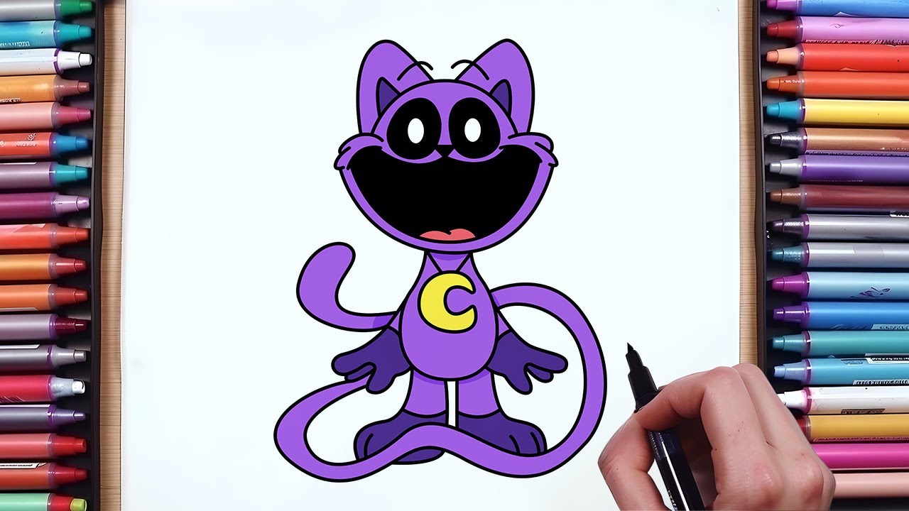 How to Draw a Catnap From Smiling Critters | Poppy Playtime | Step by ...