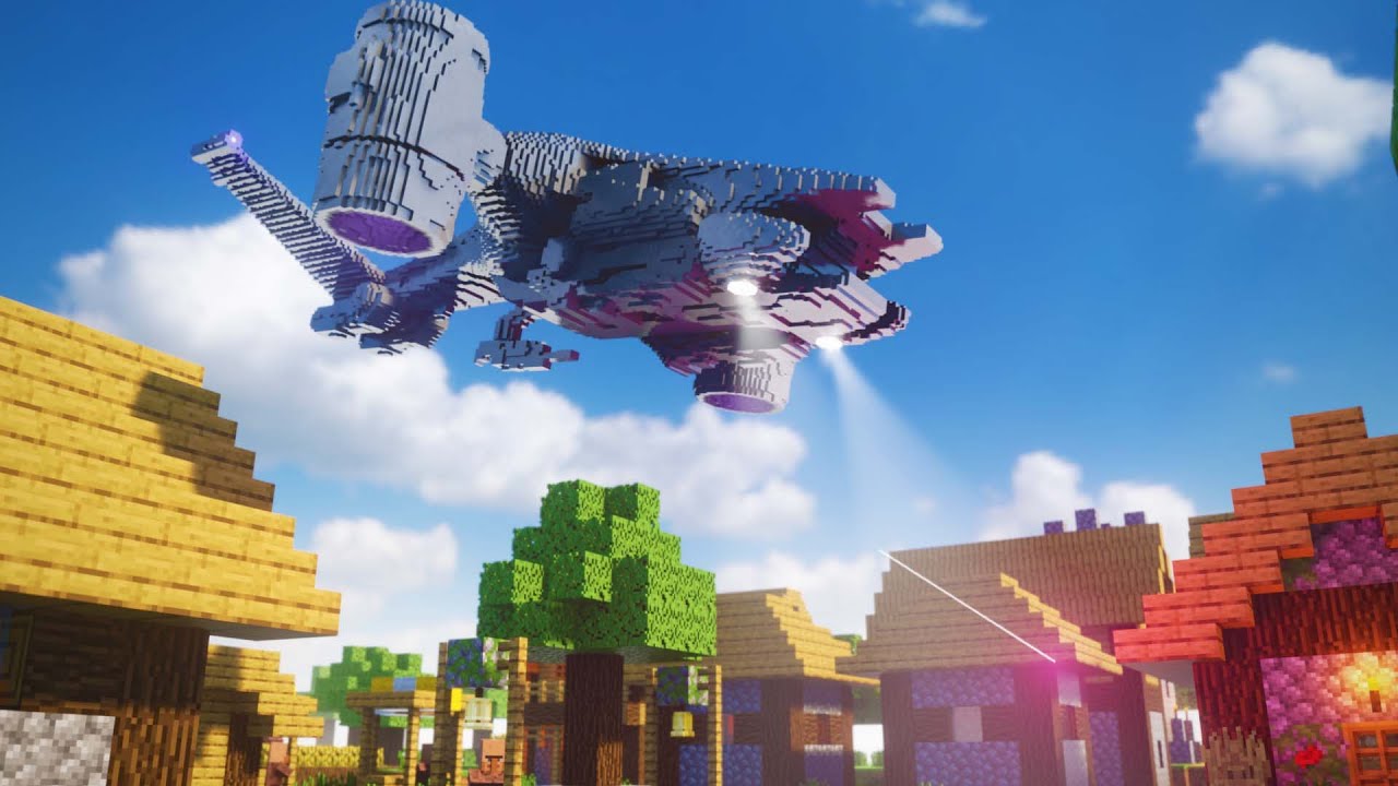 Terminator Spaceship vs Realistic Minecraft Village | Teardown - YouTube