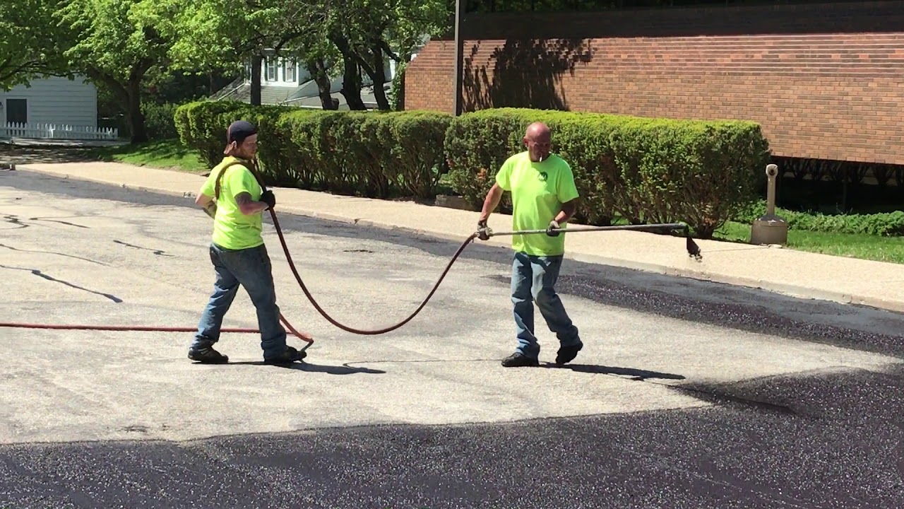 Asphalt Sealcoating - Spray Application - YouTube