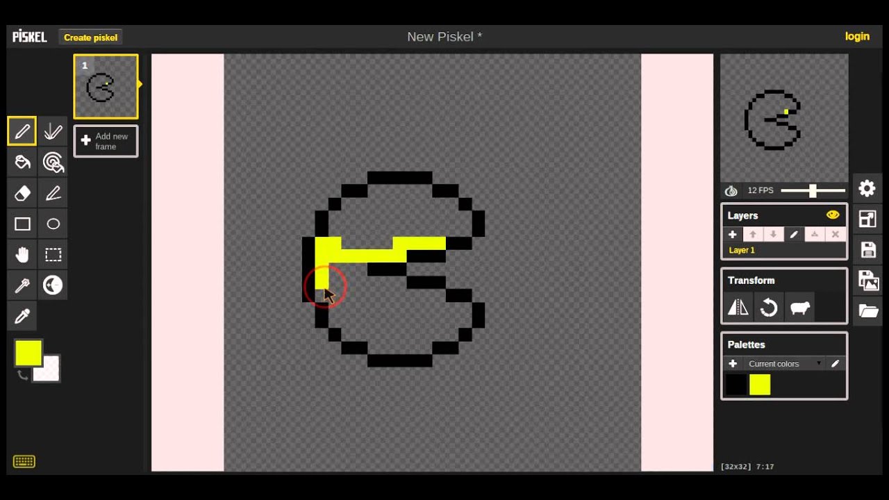 Part 1 of drawing PAC-Man sprites - YouTube